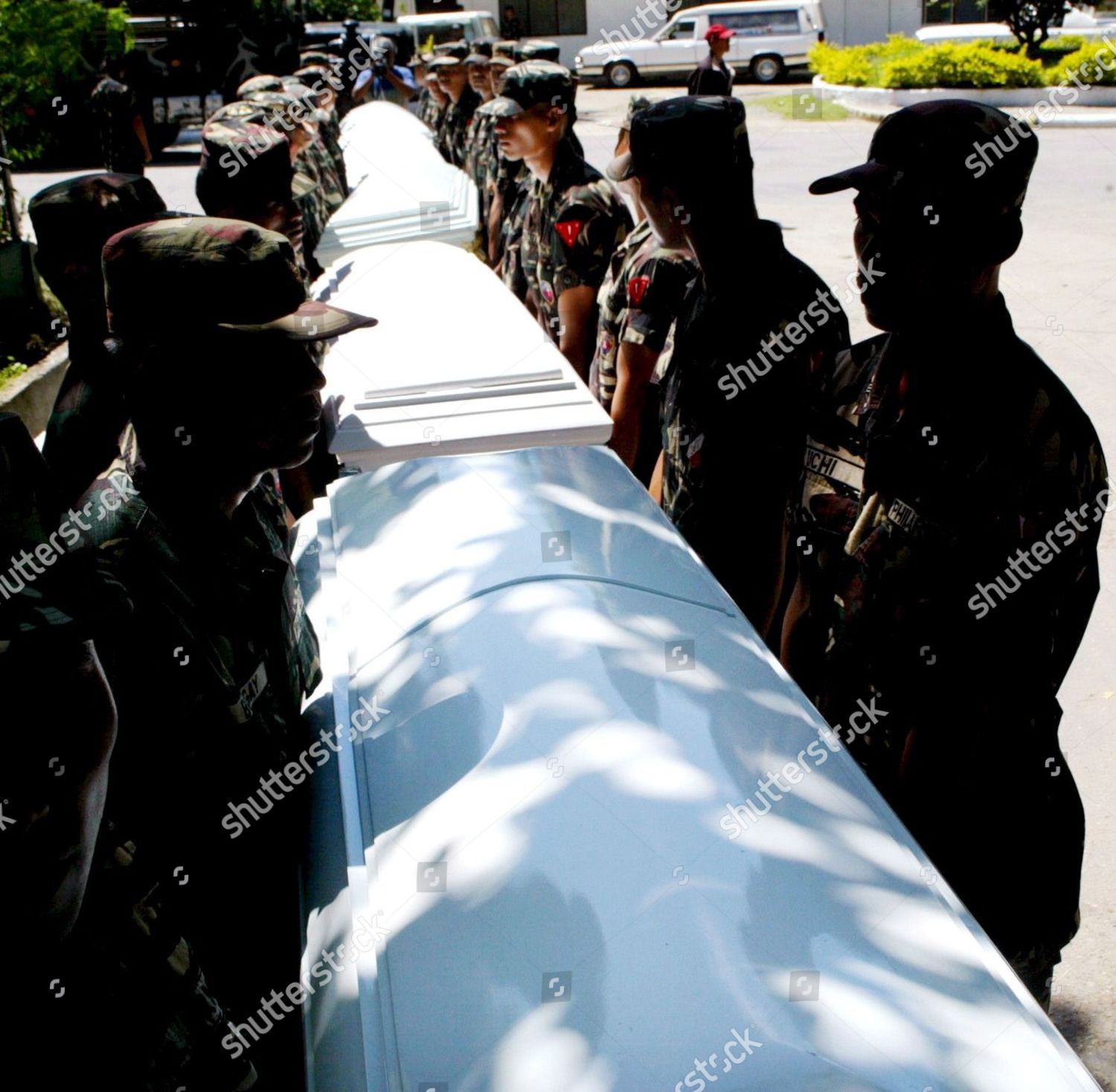 Filipino Soldiers Carry Coffins Which Contain Editorial Stock Photo ...