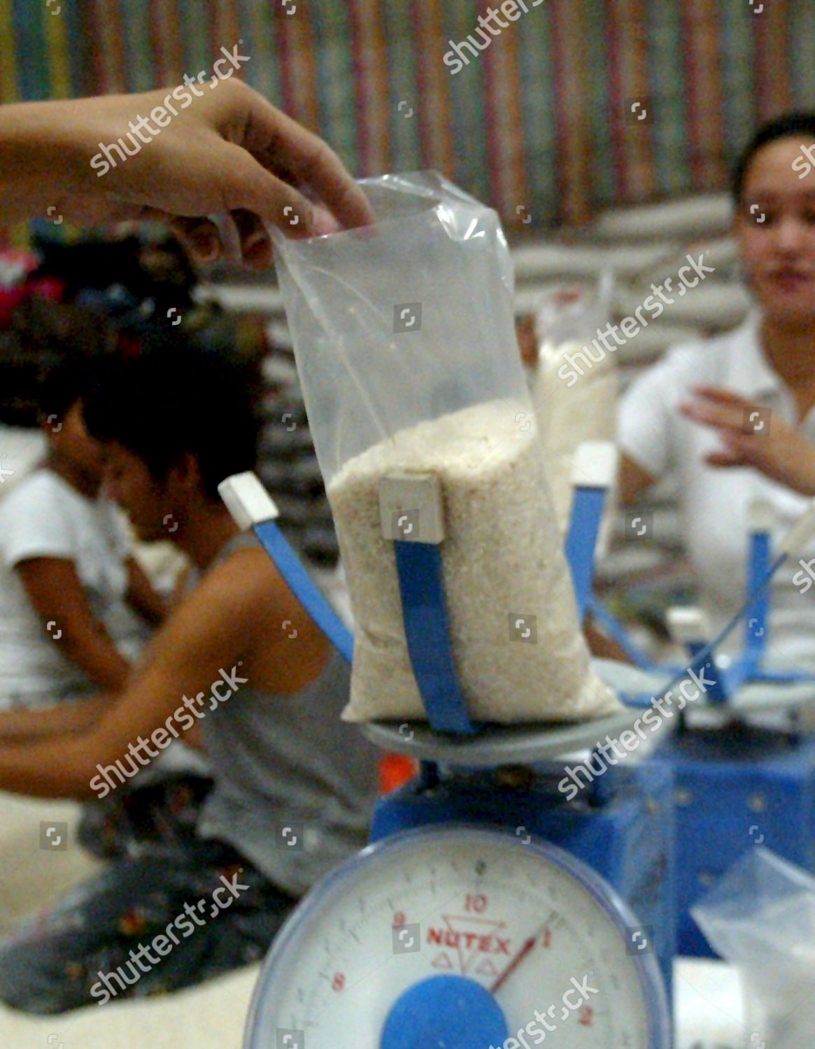 Filipino Workers Repack Rice Inside Warehouse Editorial Stock Photo ...