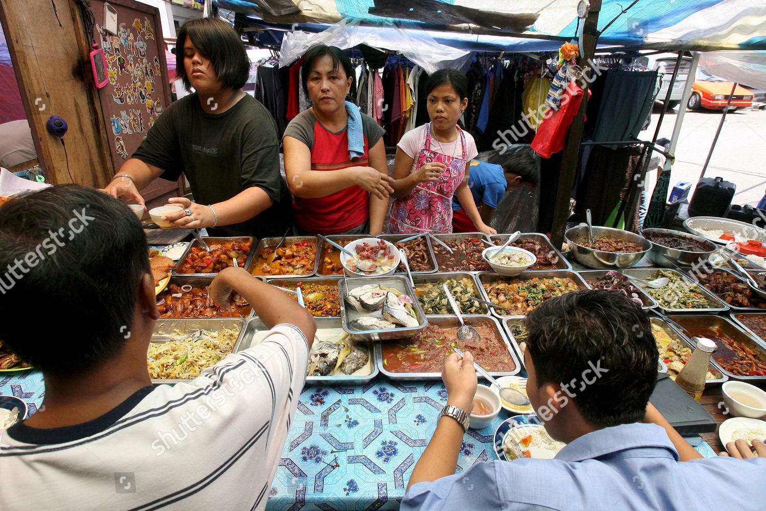 Filipino Workers Take Their Lunch Carinderia Editorial Stock Photo ...