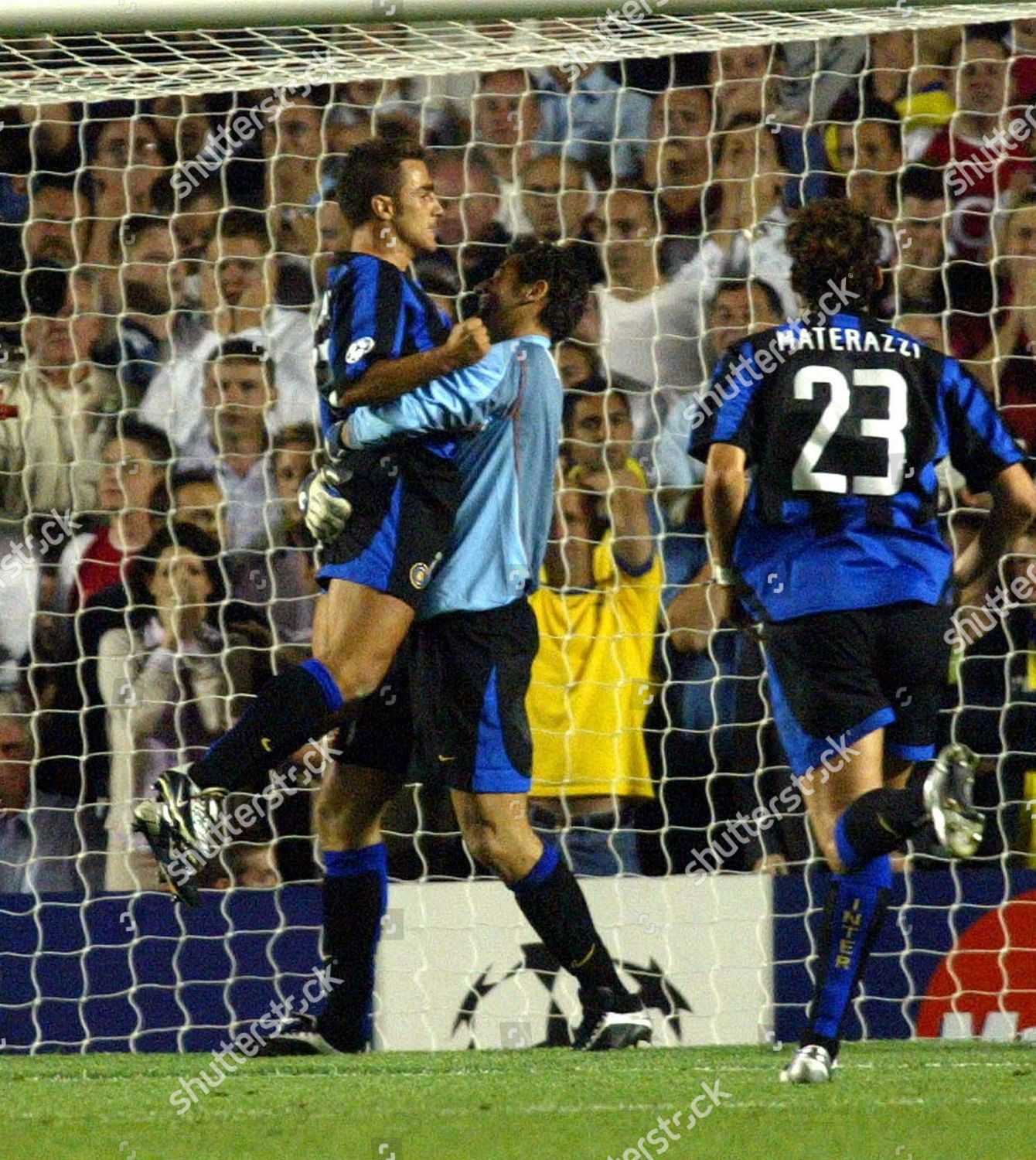 Inter Milan Goalkeeper Francesco Toldo Hugged Editorial Stock Photo ...