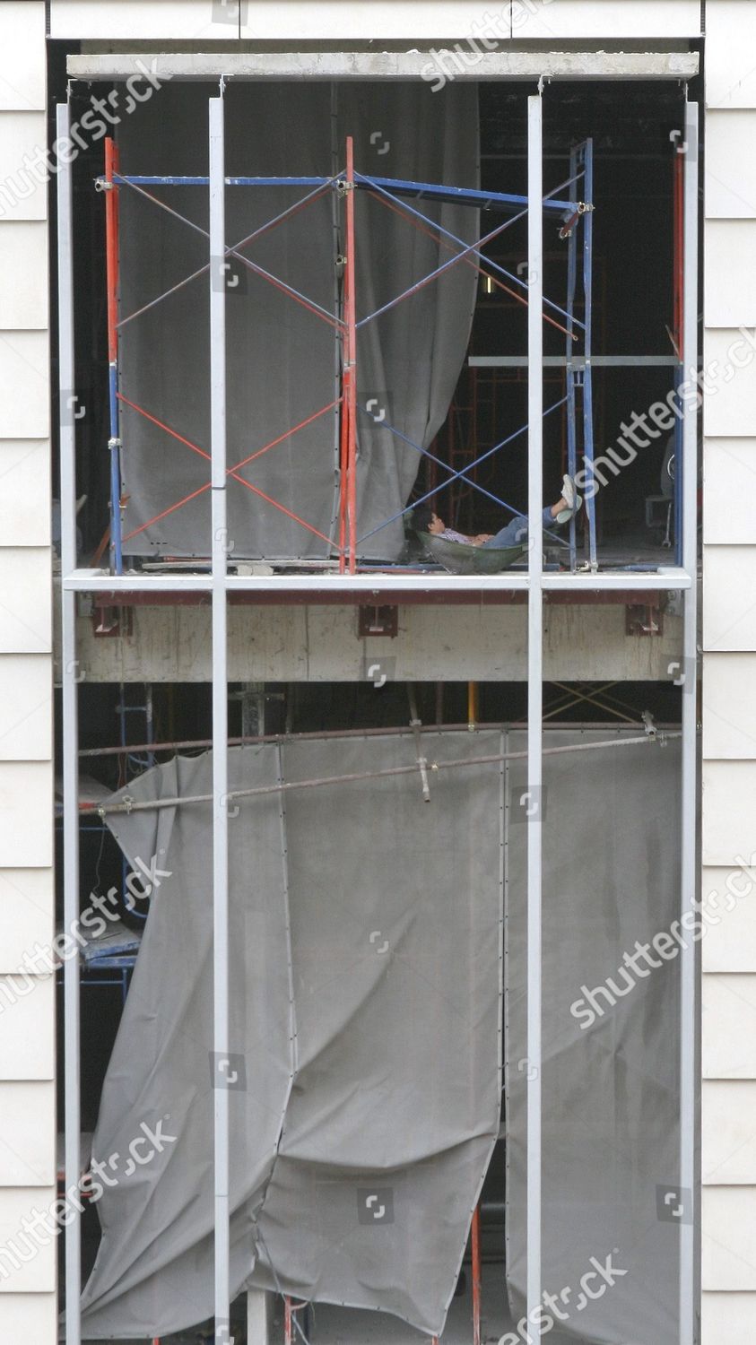 Framed Unfinished Window One Worker Takes Editorial Stock Photo - Stock ...