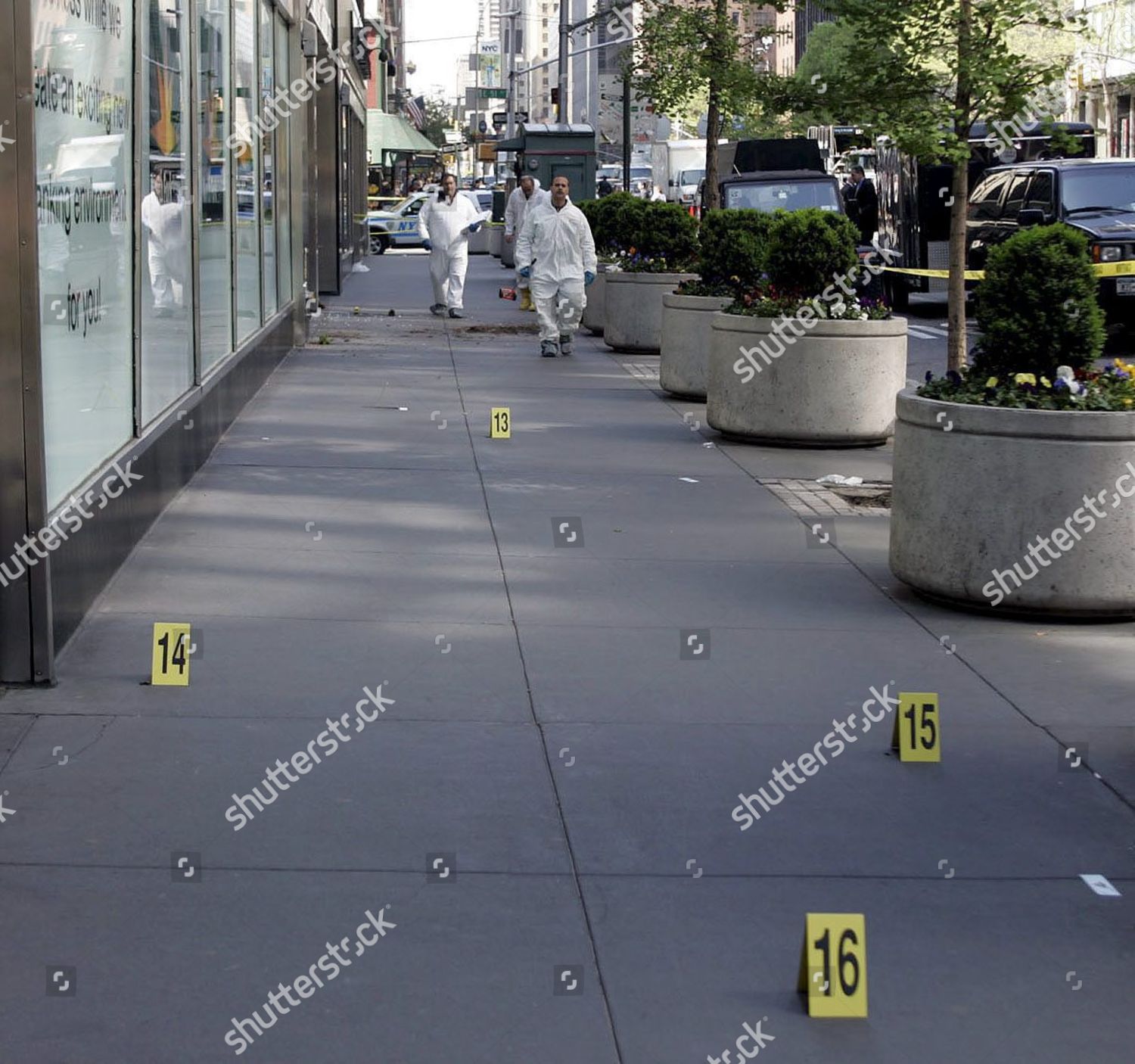 Crime Scene Investigators Collect Evidence Measurements Editorial Stock ...