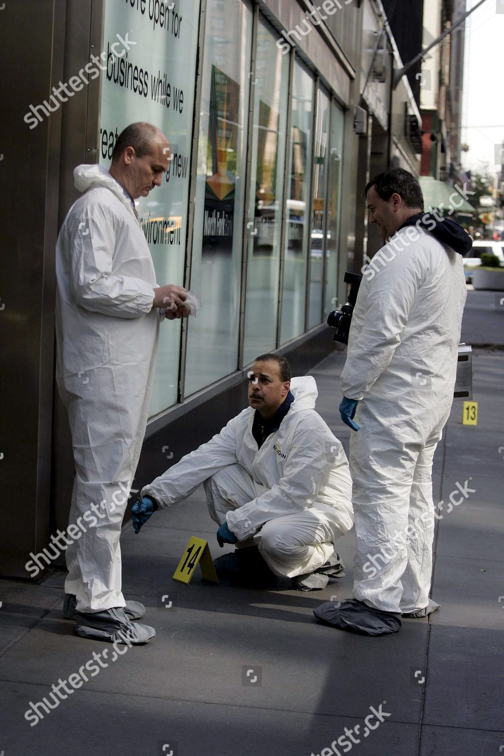 Crime Scene Investigators Collect Evidence Measurements Editorial Stock ...