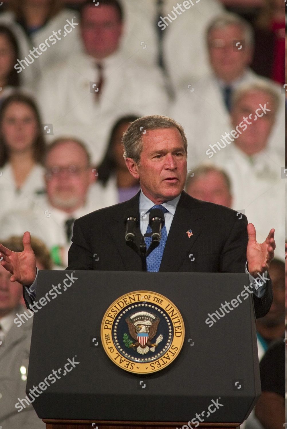Us President George W Bush Delivers Editorial Stock Photo - Stock Image ...