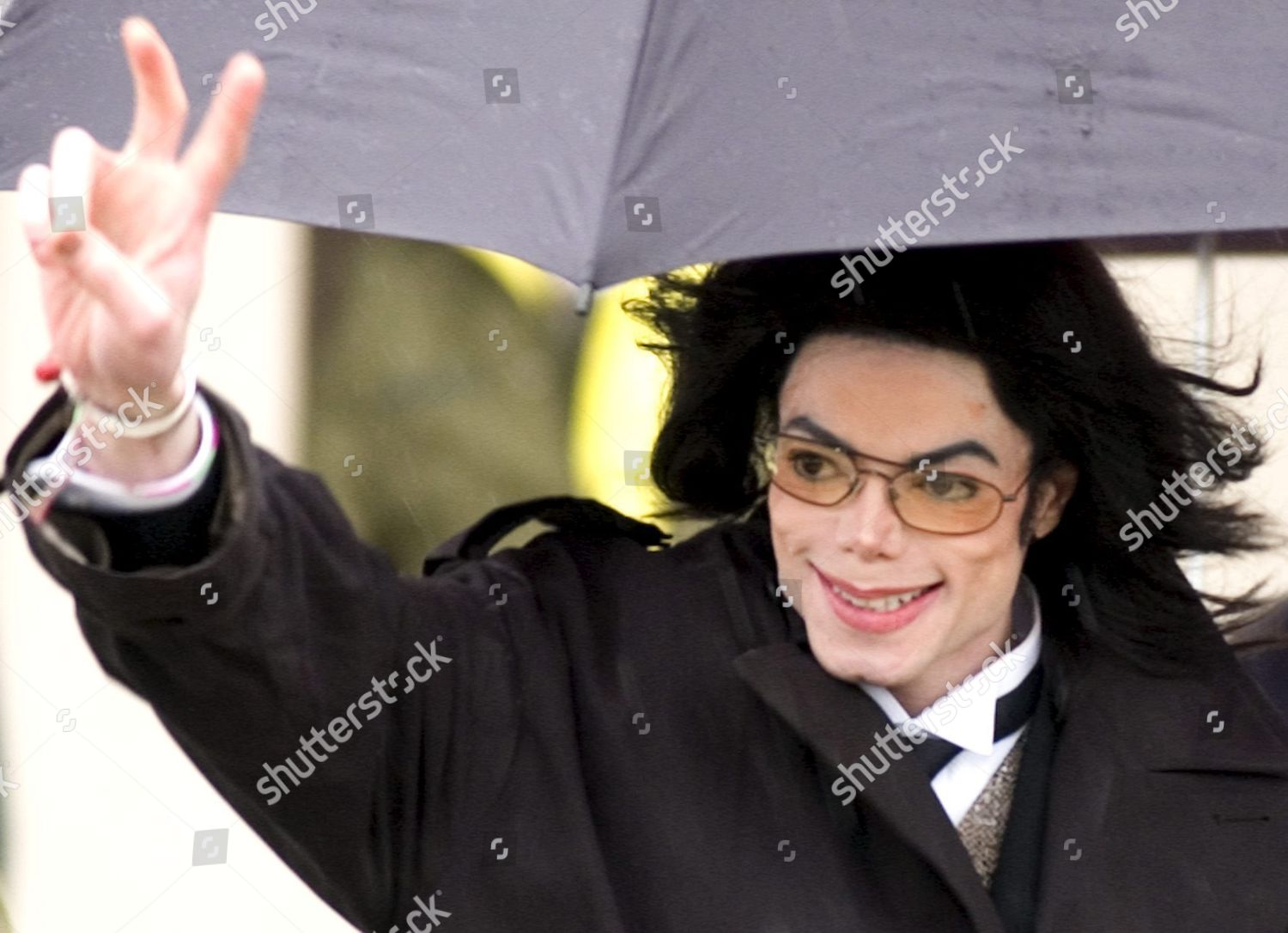 Michael Jackson Gestures His Supporters While Editorial Stock Photo ...
