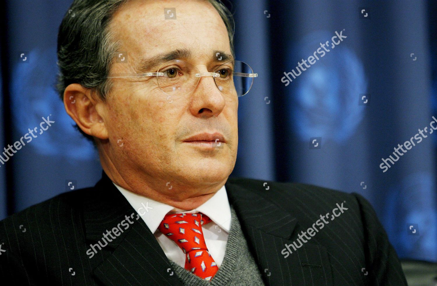 Alvaro Uribe Velez President Columbia Speaks Editorial Stock Photo ...