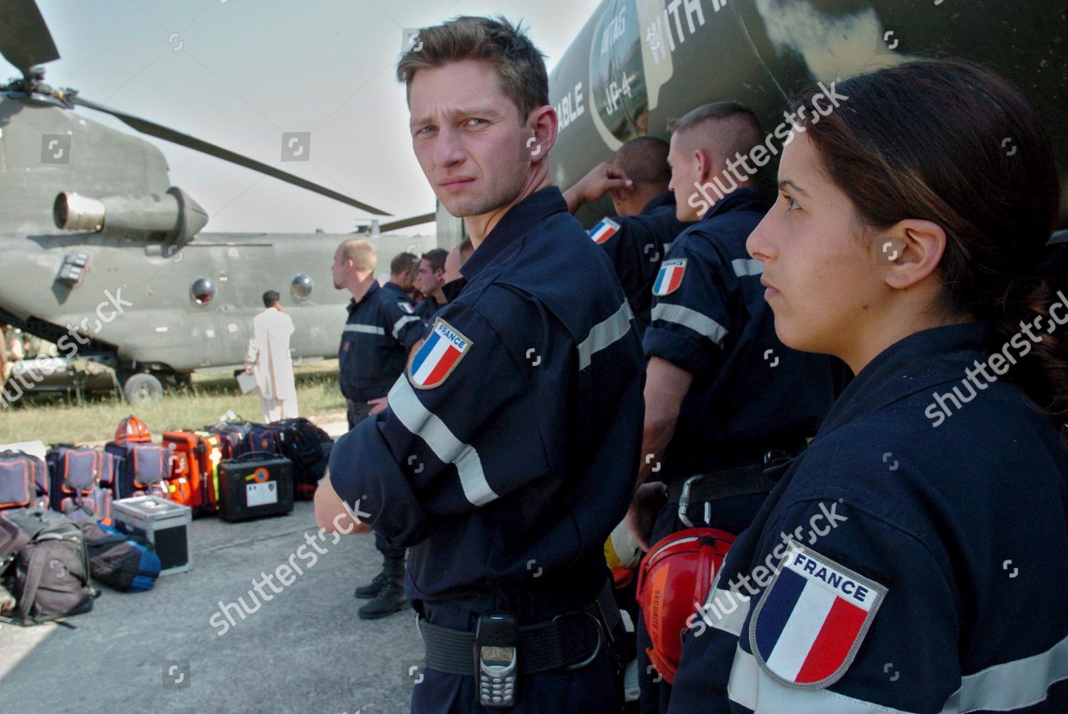 French Relief Workers Load Relief Equipment Editorial Stock Photo ...