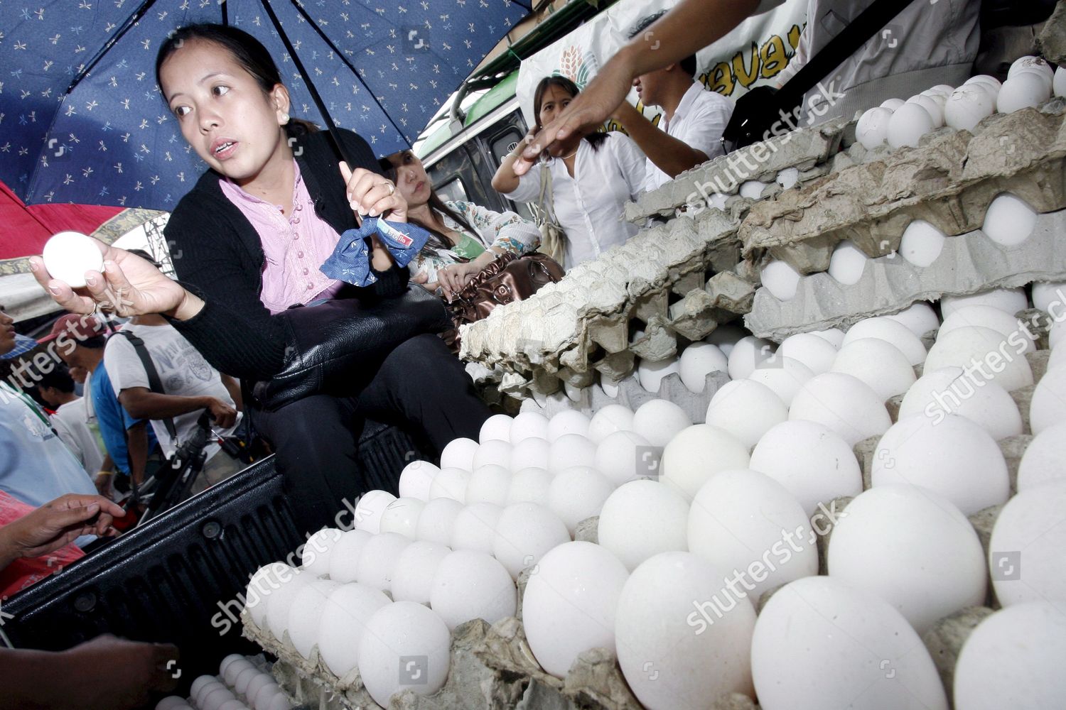 Filipino Vendor Holds Chicken Egg Outside Editorial Stock Photo - Stock ...