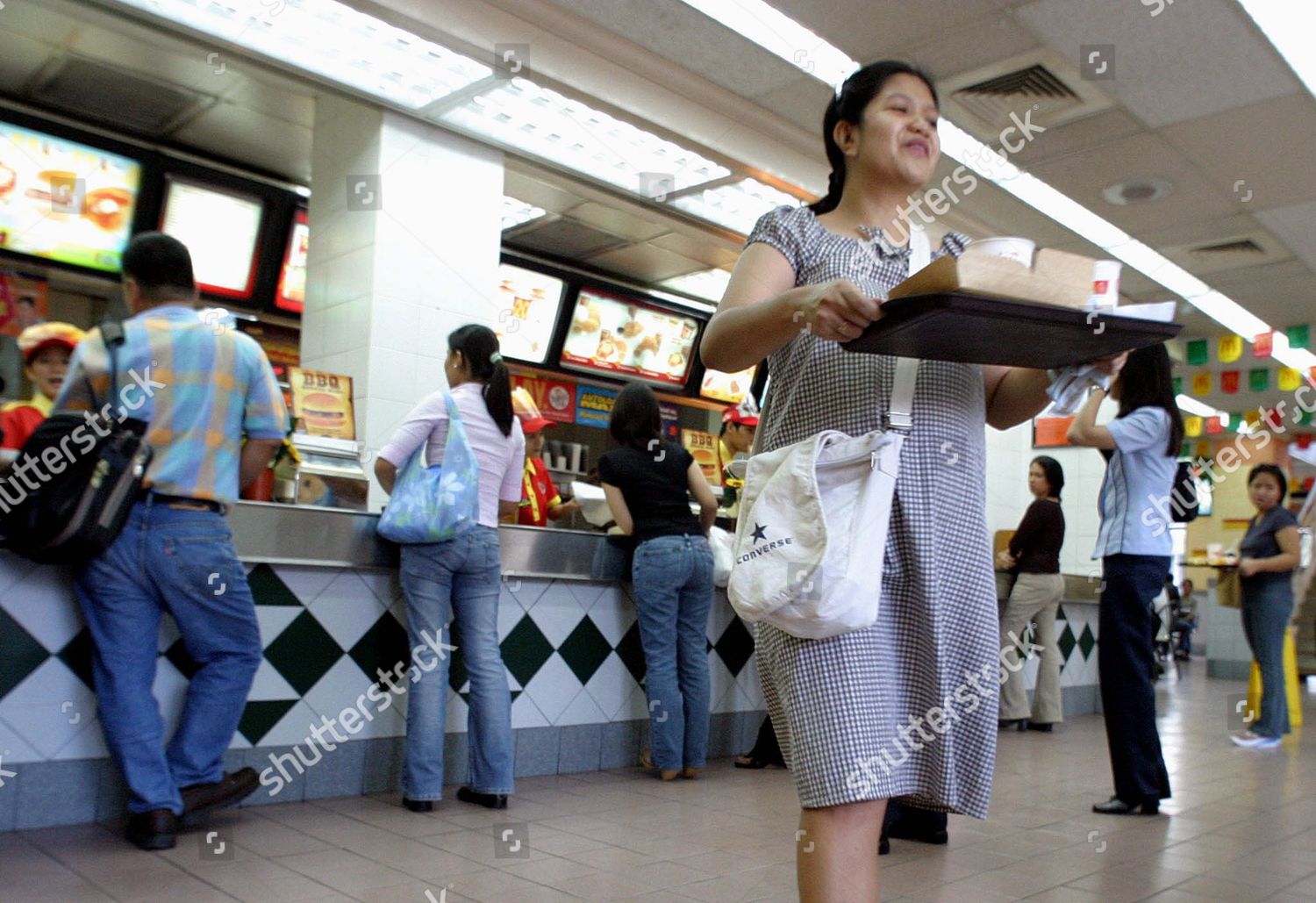 Filipino Customer Mcdonalds Carries Her Order Editorial Stock Photo ...