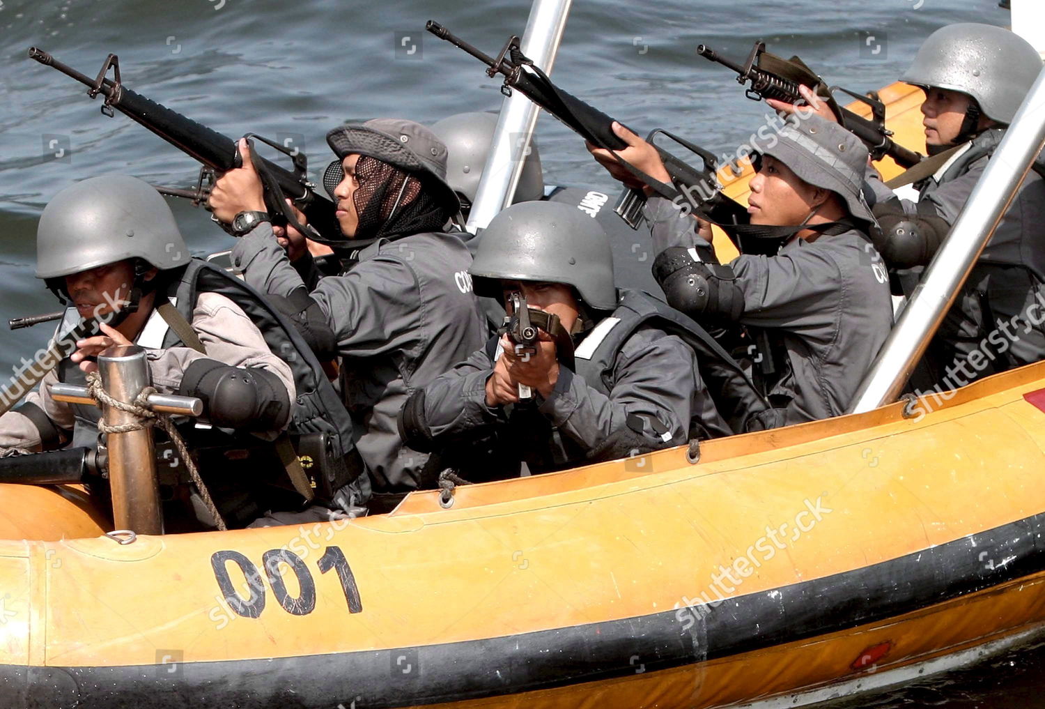 Members Counterterrorism Unit Philippine Coastguard Aim Editorial Stock ...