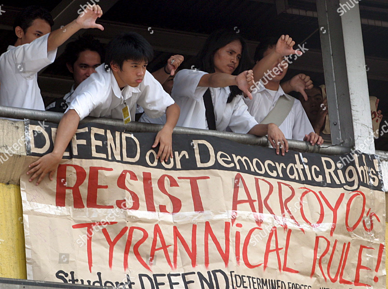 Filipino Youth Activist Hang Protest Streamer Editorial Stock Photo ...