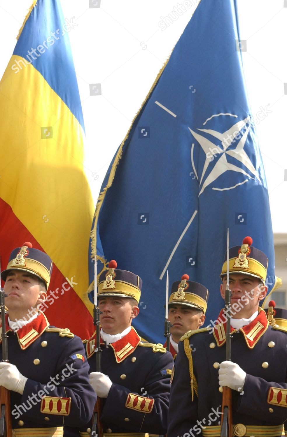 Romanian Honor Guard Presents Arms Front Editorial Stock Photo - Stock ...
