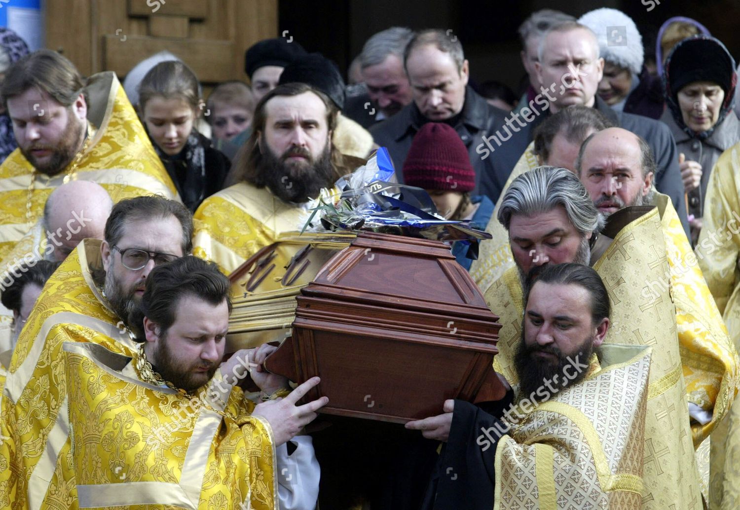 Russian Orthodox Priests Carry Coffin Body Editorial Stock Photo ...