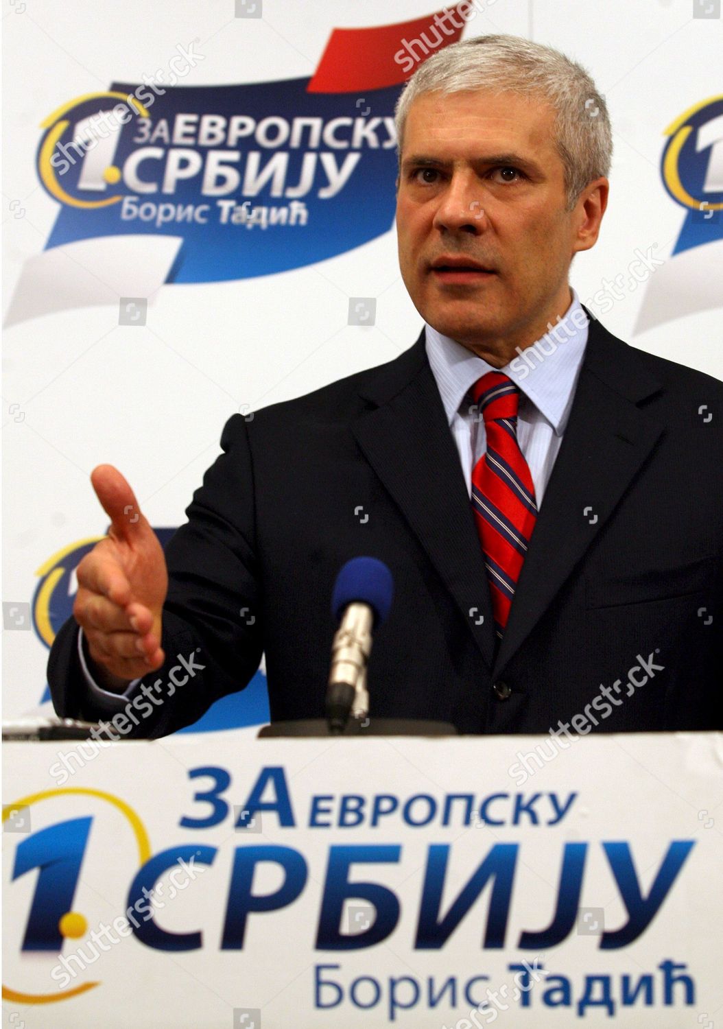 Serbian President Boris Tadic Gestures After Editorial Stock Photo ...