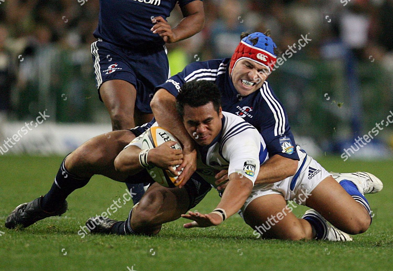 Blues Centre Isaia Toeava R Tackled Editorial Stock Photo - Stock Image ...