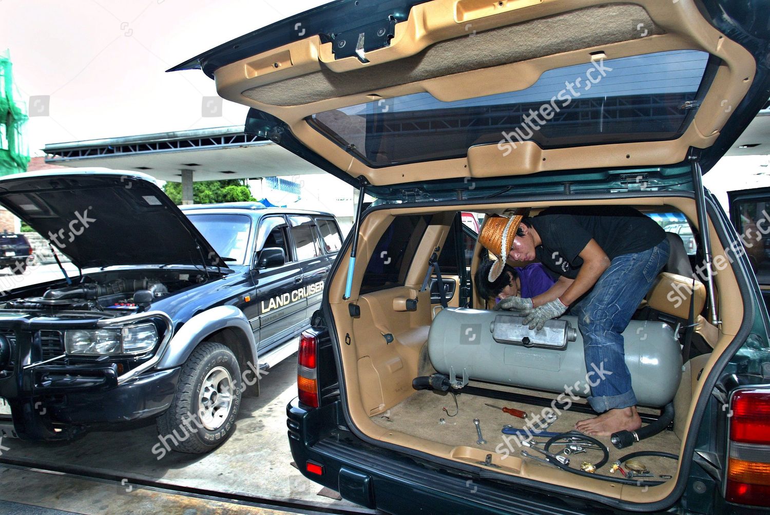 Thai Workers Install Liquified Petroleum Gas Editorial Stock Photo ...