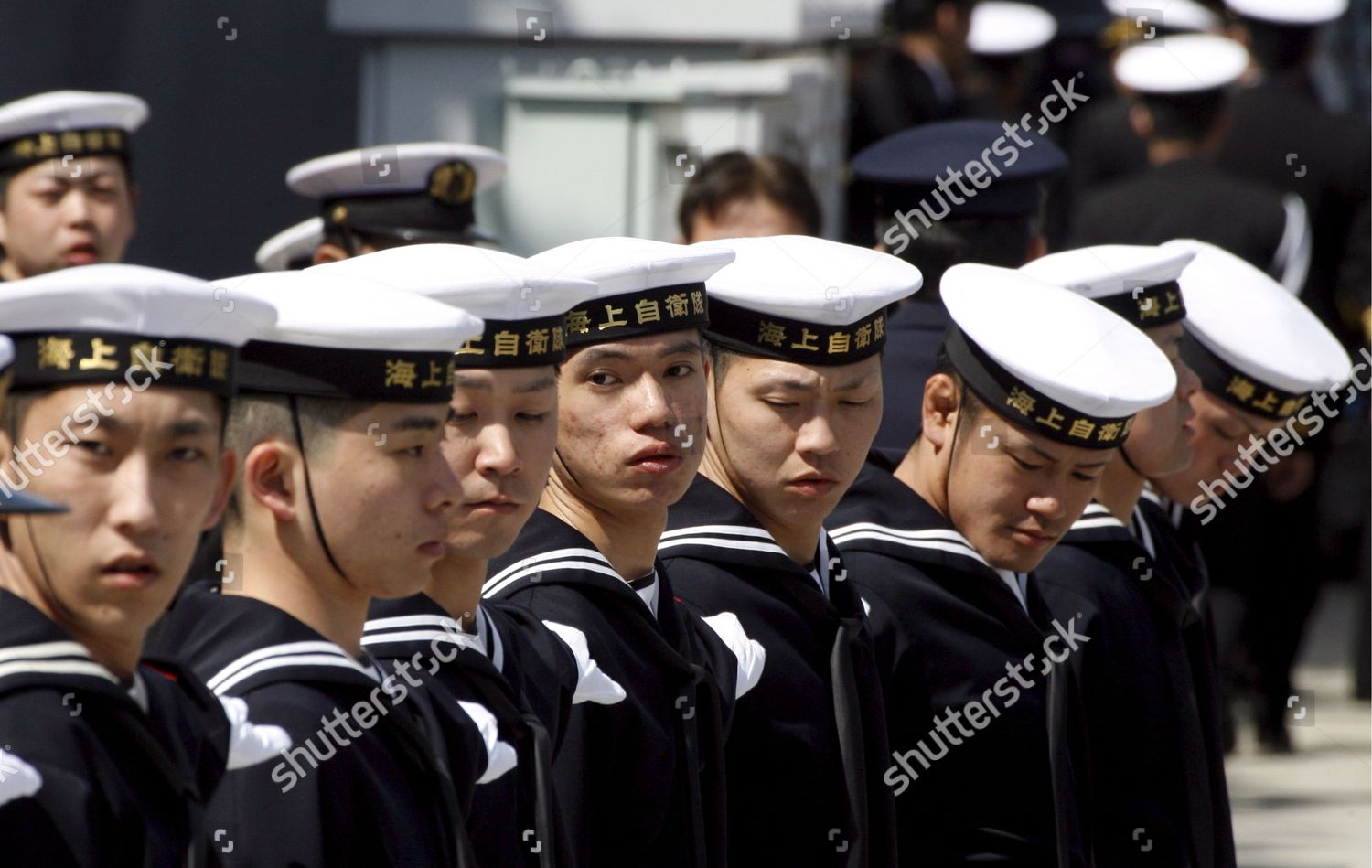 Japanese Navy Personnel Line Prior Sendoff Editorial Stock Photo ...