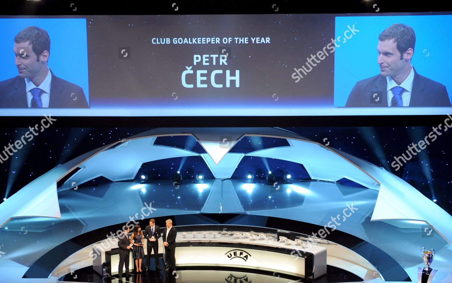 Fc Chelseas Petr Cech Receives Trophy Editorial Stock Photo - Stock ...