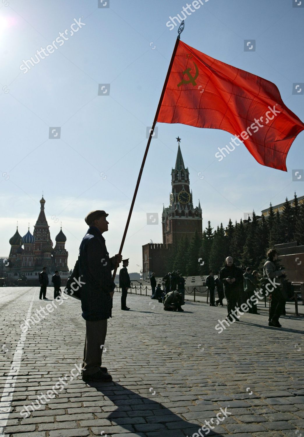Elderly Communist Red Soviet Banner Stands Editorial Stock Photo ...