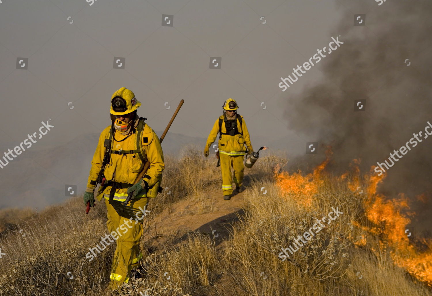 Firefighters California Department Forestry Prepare Battle Editorial ...