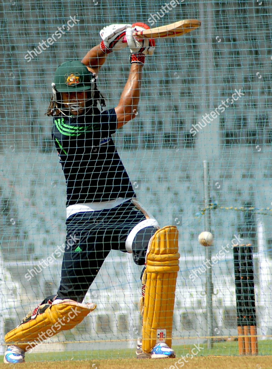 Australian Cricketer Andrew Symonds Bats During Editorial Stock Photo ...
