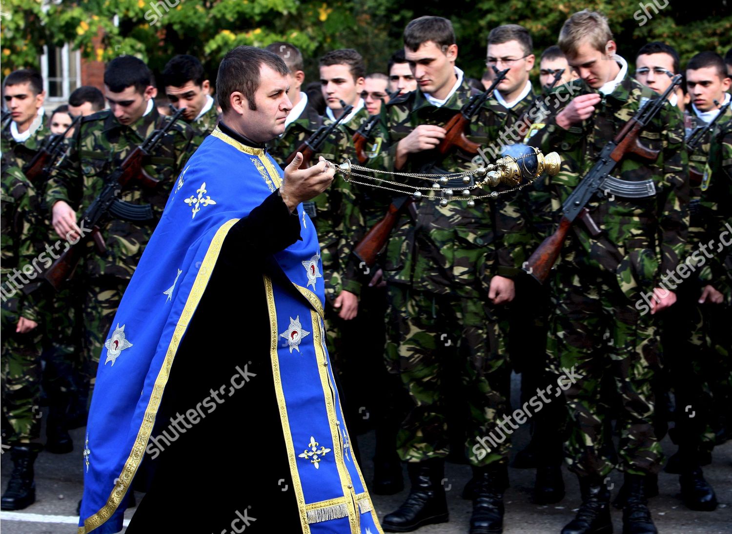 Romanian Cadets Blessed By Orthodox Priest Editorial Stock Photo ...