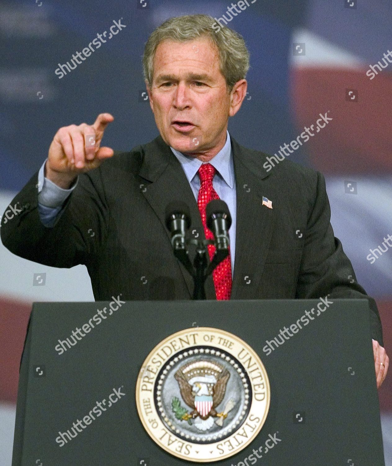 Us President George W Bush Gestures Editorial Stock Photo - Stock Image ...
