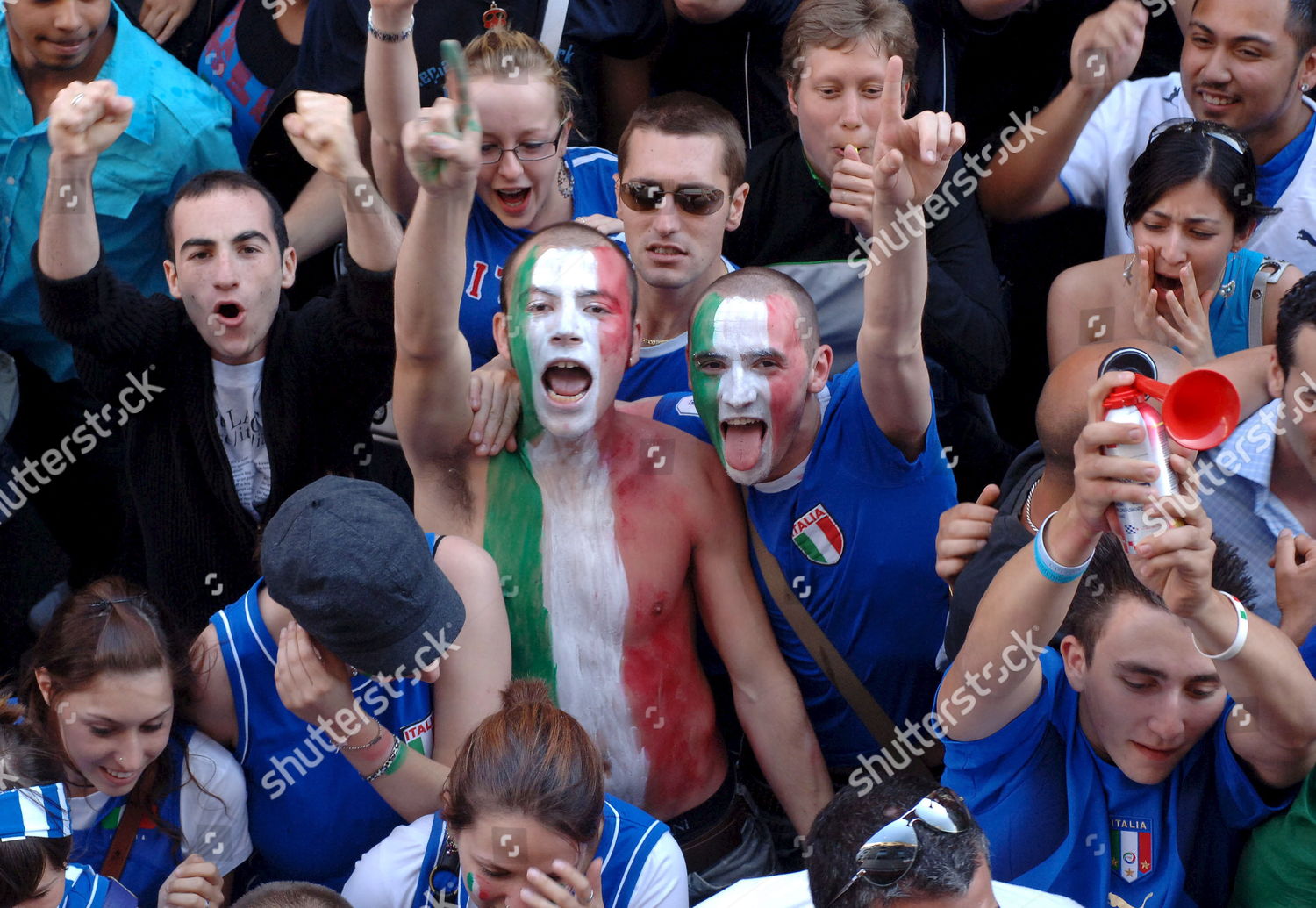 Italian Soccer Fans Celebrate Londons Soho Editorial Stock Photo ...