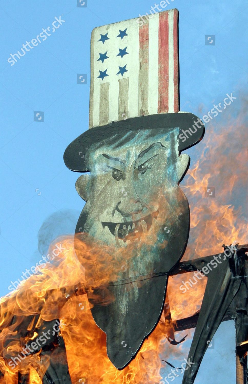Effigy Uncle Sam Face Satan Burned Editorial Stock Photo - Stock Image ...