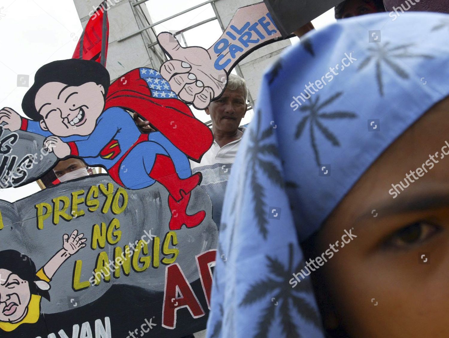Filipino Protesters Display Caricature Philippine President Editorial ...