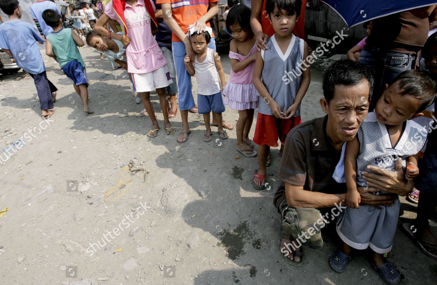 Filipino Urban Poor Residents Line Free Editorial Stock Photo - Stock ...