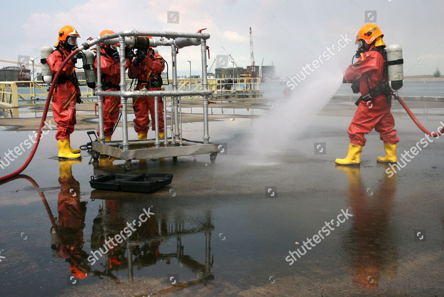 Singapore Civil Defence Scdf Hazmat Specialists Editorial Stock Photo ...