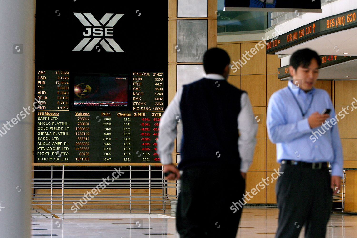 Traders Walk Past Main Board Johannesburg Editorial Stock Photo - Stock ...