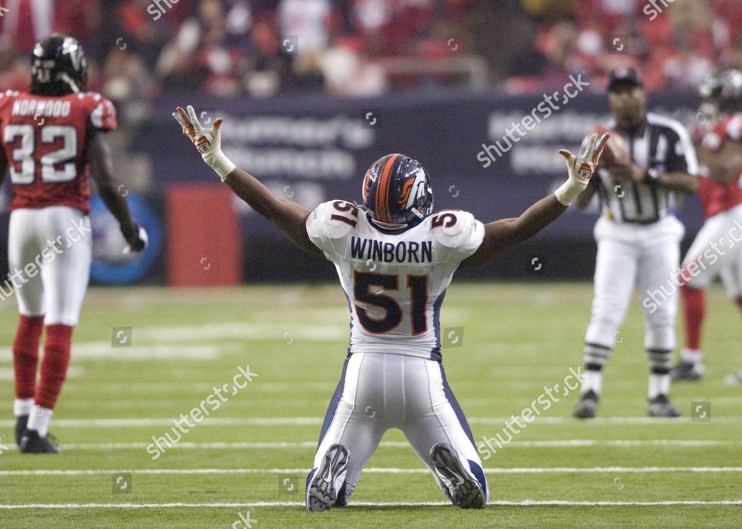 Denver Broncos Linebacker Jamie Wilborn Celebrates Editorial Stock ...