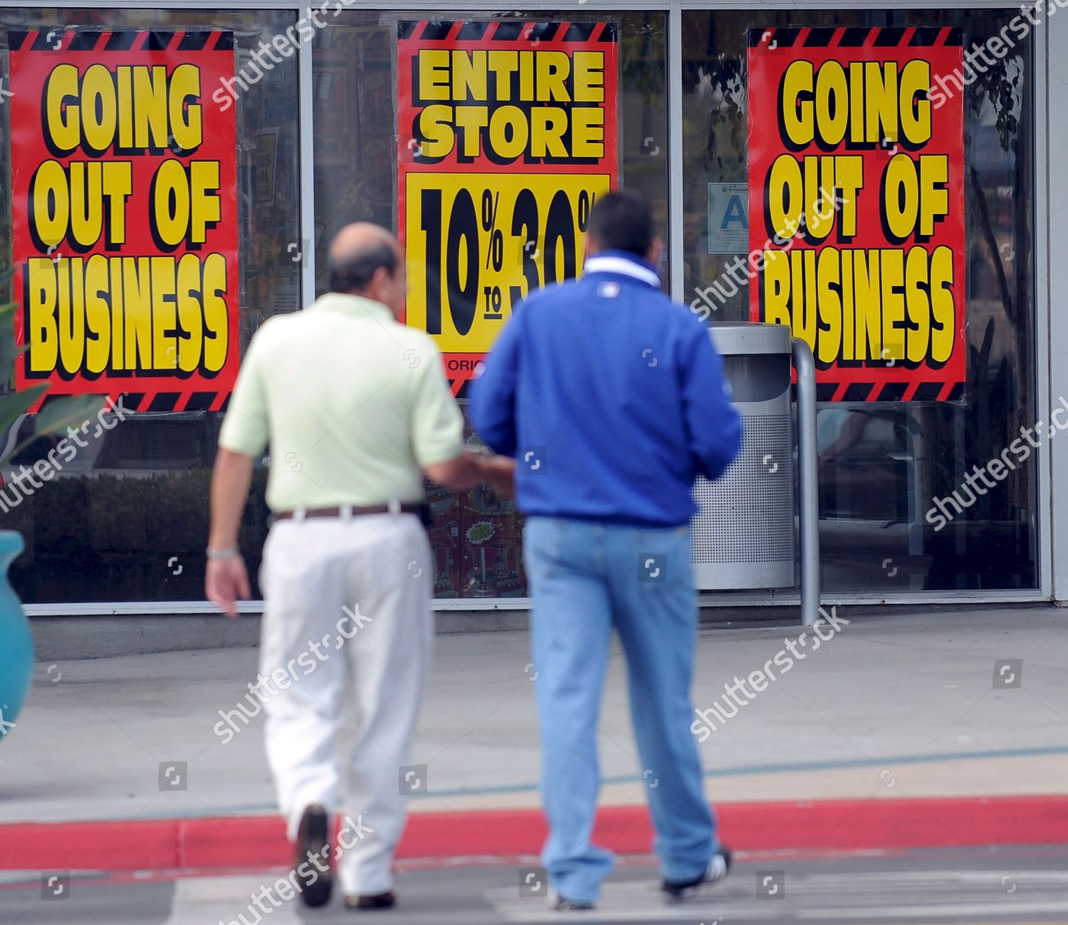 Going Out Business Signs Hang Window Editorial Stock Photo - Stock ...