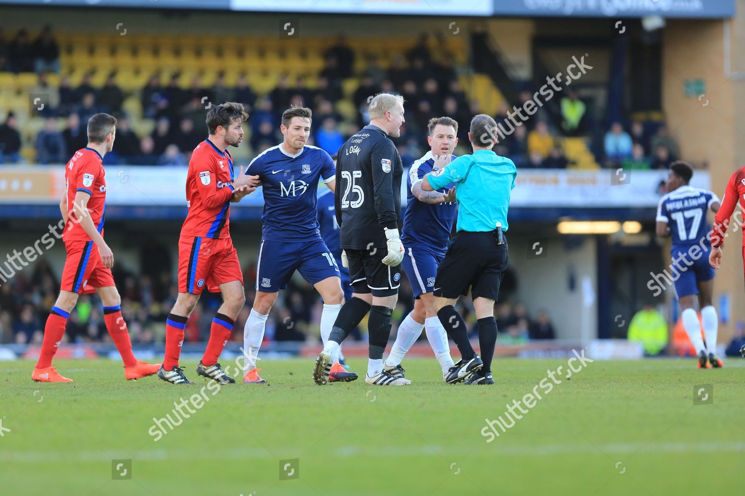 Sending Off Referee Rob Lewis Surrounded Editorial Stock Photo - Stock ...