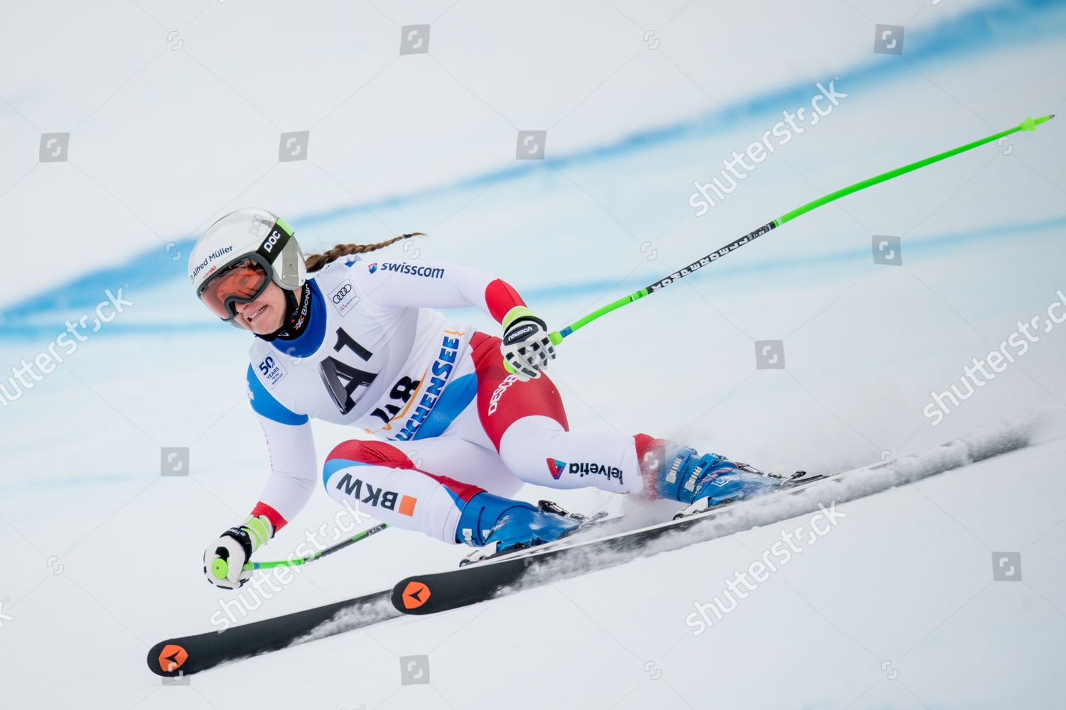 Priska Nufer Switzerland Speeds Down Slope Editorial Stock Photo ...