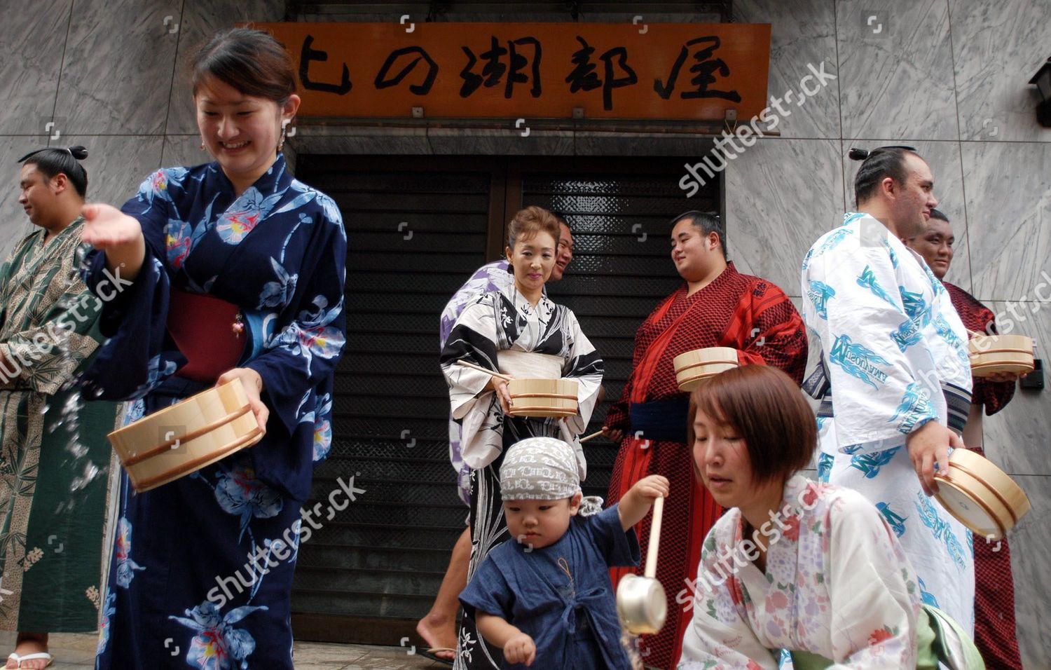 Japanese Sumo Wrestlers Women Dressed Kimono Editorial Stock Photo ...