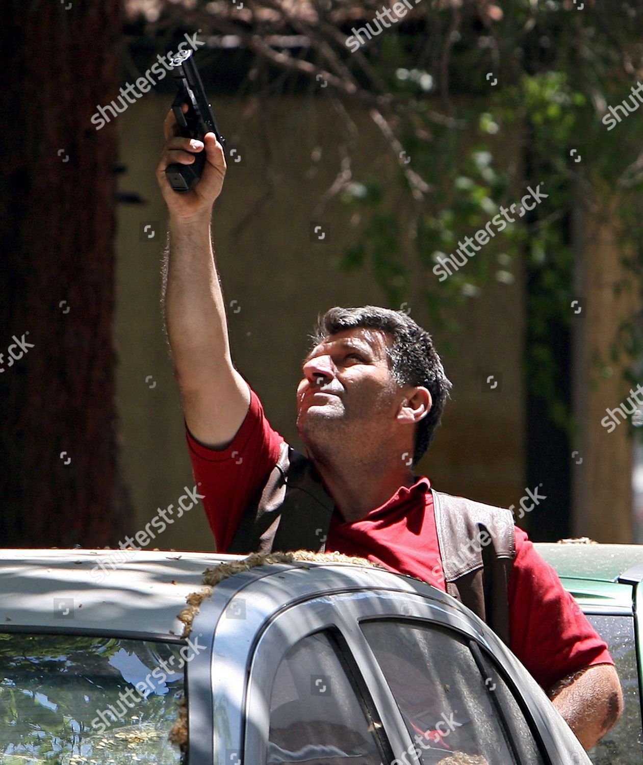 Macedonian Man Shoots His Gun Raven Editorial Stock Photo - Stock Image ...