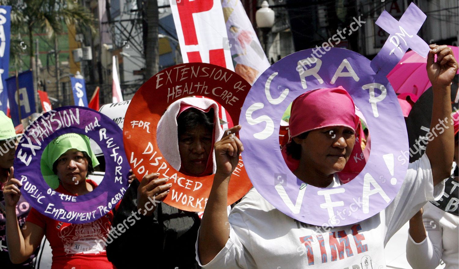 FILIPINO WOMEN WEAR PLACARDS SHAPE FEMALE Editorial Stock Photo - Stock ...