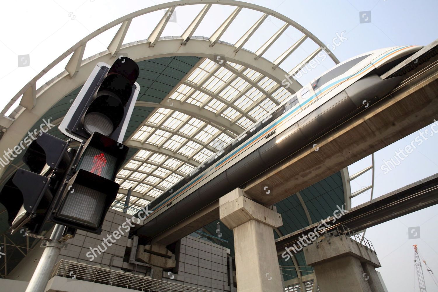 Maglev Magnetically Levitating Train Leaves Terminus Editorial Stock ...