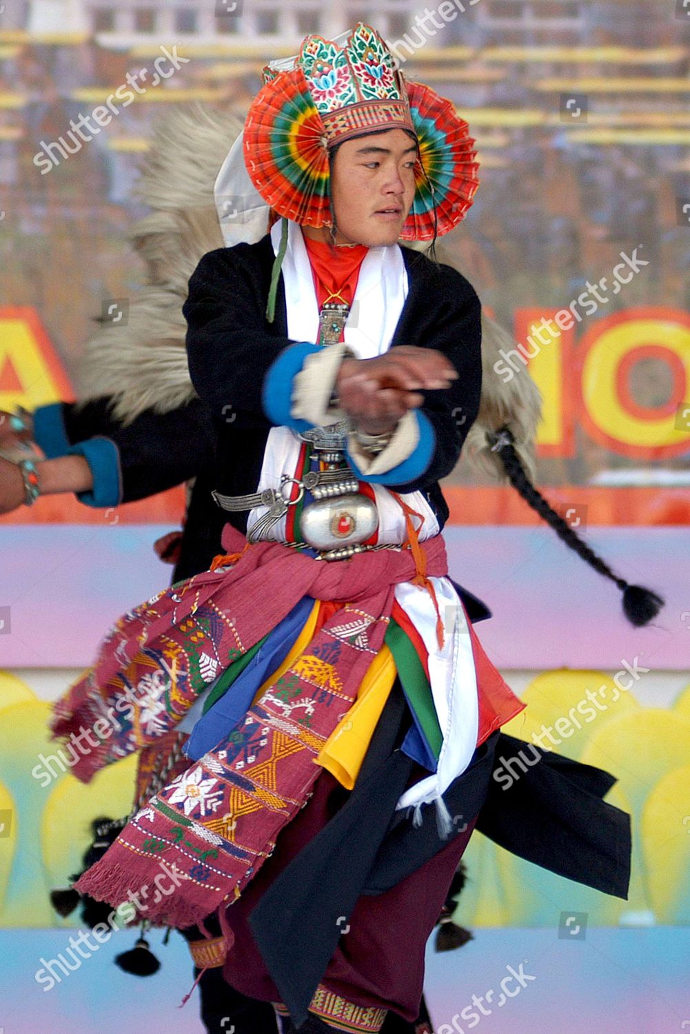 Monpa His Traditional Dress Dancing During Editorial Stock Photo ...