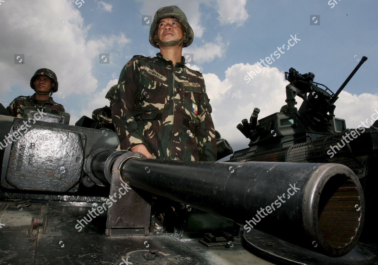 Filipino Soldier Stands Atop Military Tank Editorial Stock Photo ...