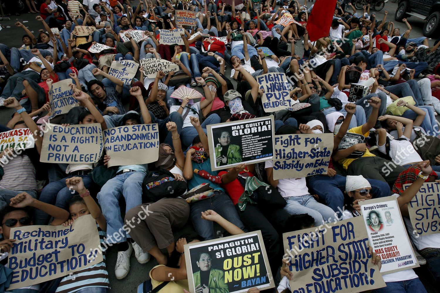 Filipino Militant Students Protest Along Bustillos Editorial Stock ...