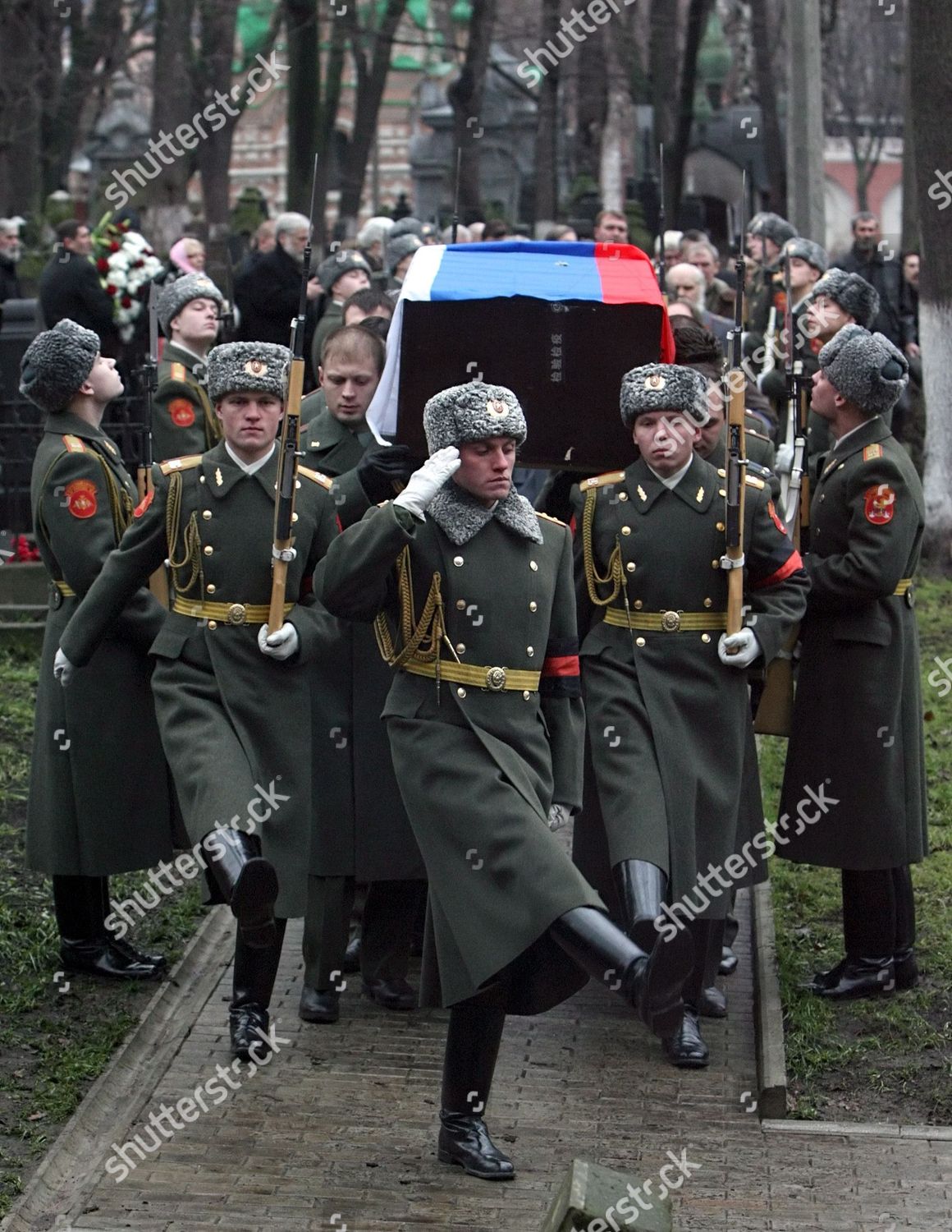 Russian Honour Guards Carry Coffin Remains Editorial Stock Photo ...