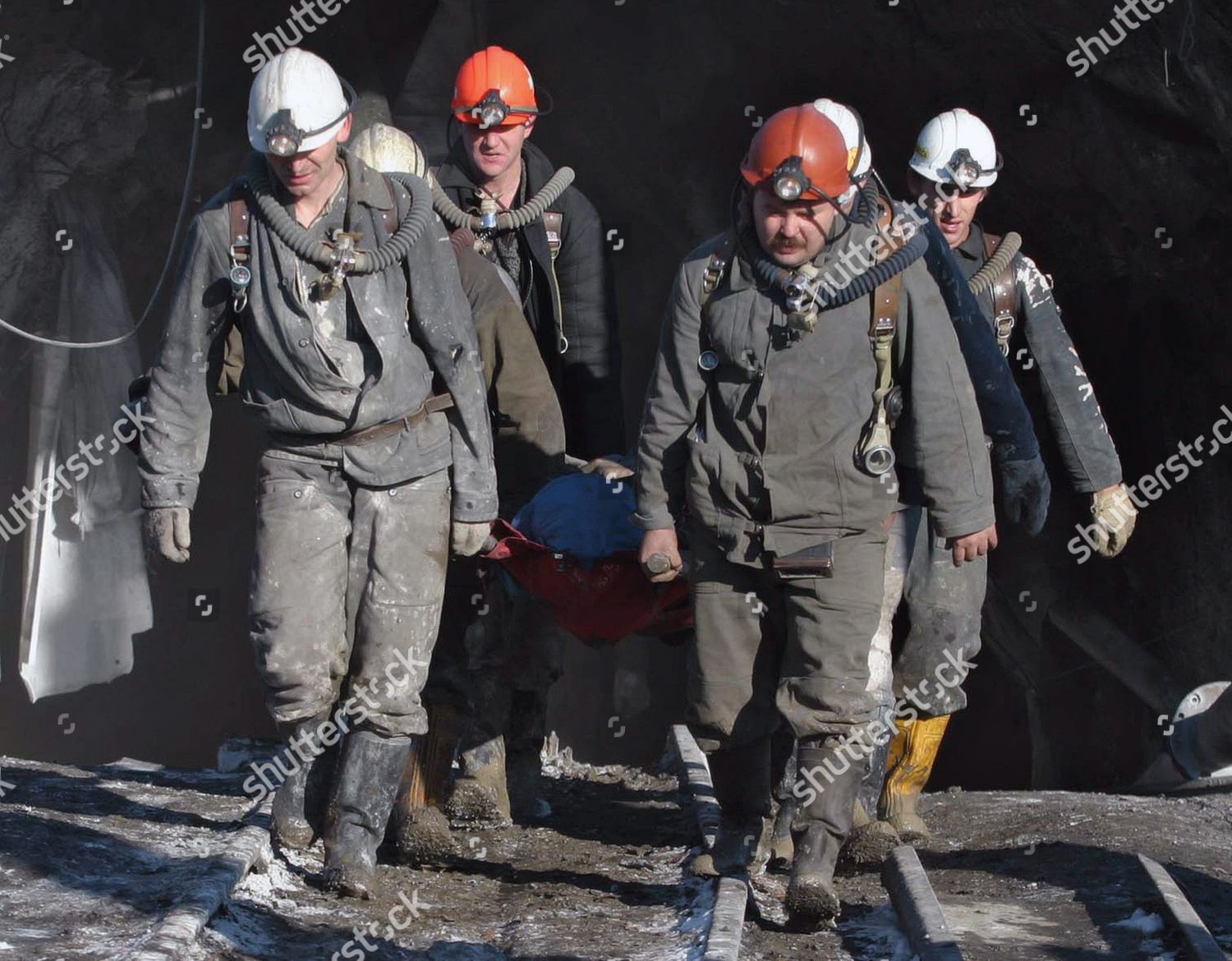 Rescuers Carry Dead Body Miner Killed Editorial Stock Photo - Stock ...