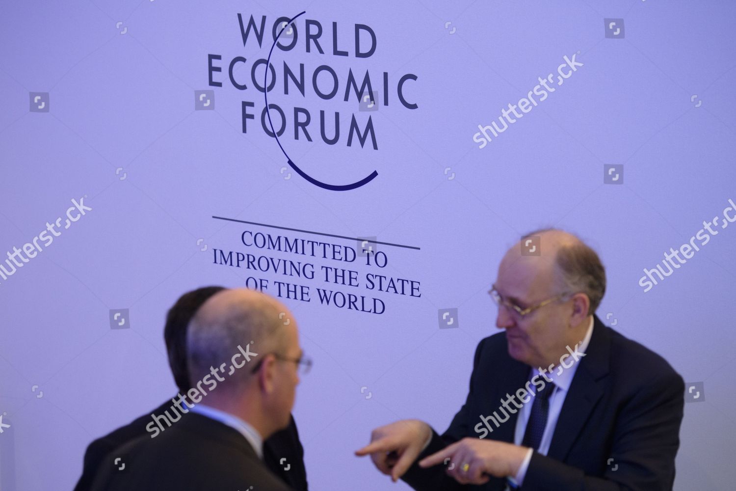 Participants Chat Under Wef Logo During Editorial Stock Photo - Stock ...