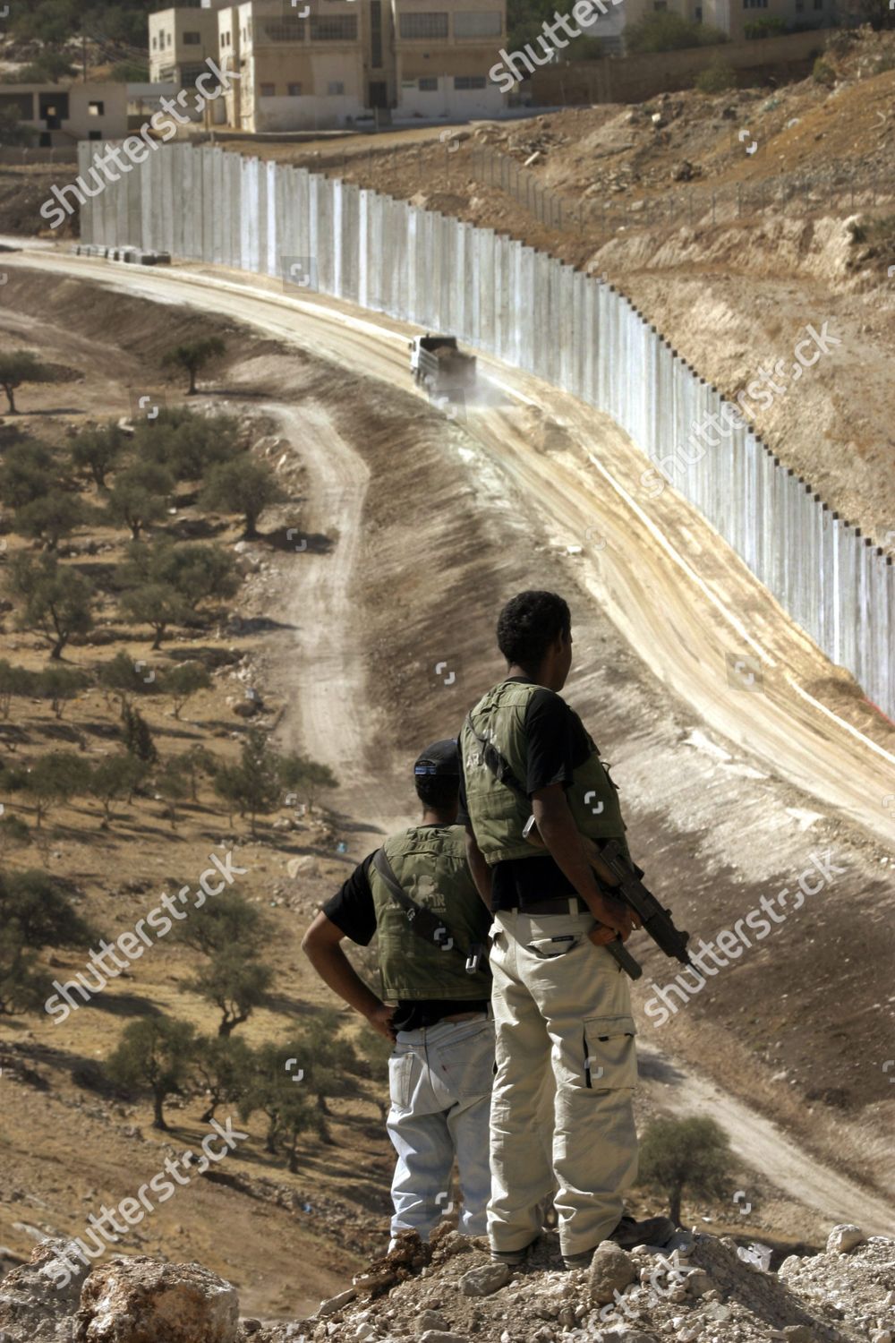 Armed Israeli Security Guards Watch Construction Editorial Stock Photo ...