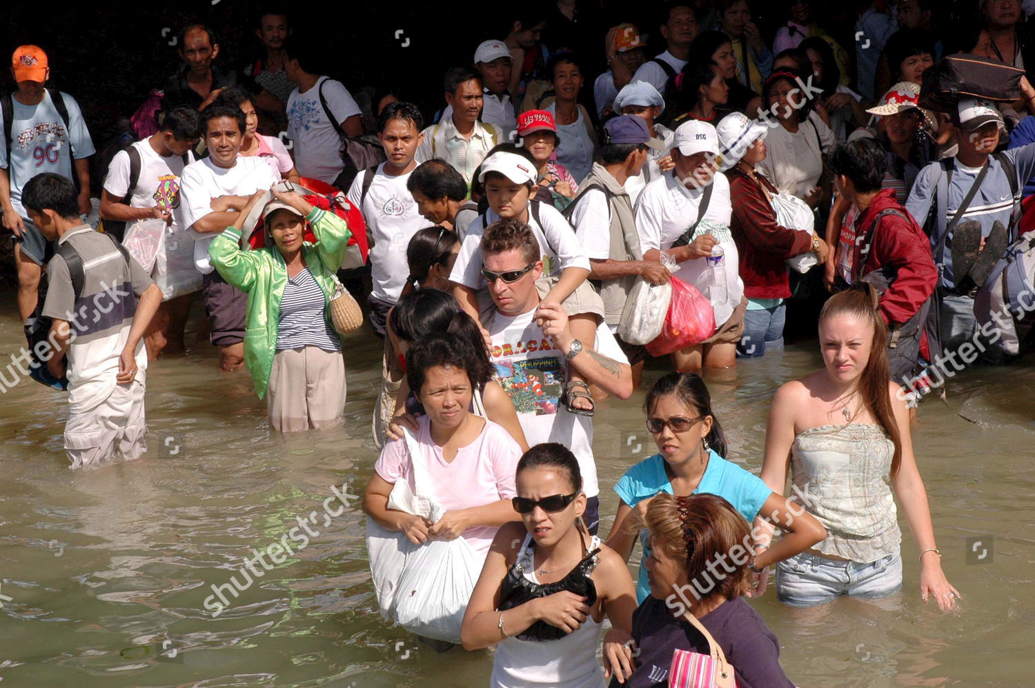 Stranded Foreign Tourists Filipino Villagers Wait Editorial Stock Photo ...