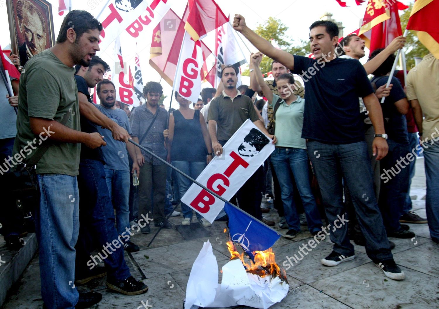 Protesters Turkish Communist Party Burn Nato Editorial Stock Photo ...